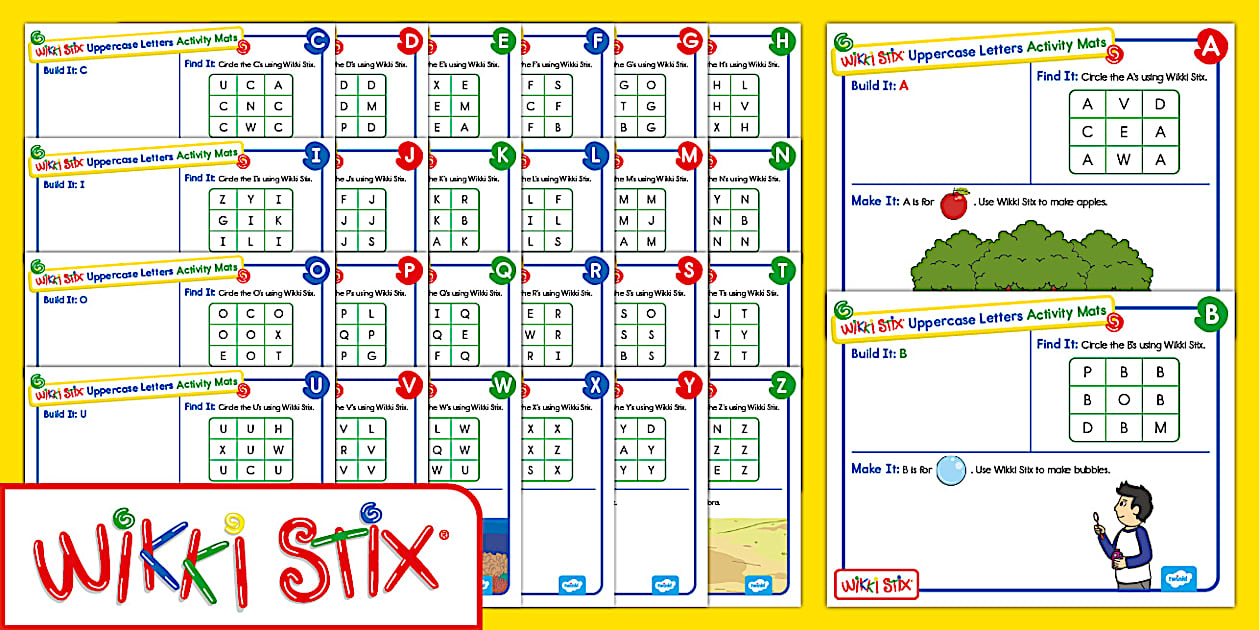 FREE! - Wikki Stix Uppercase Letters Activity Mats - Twinkl