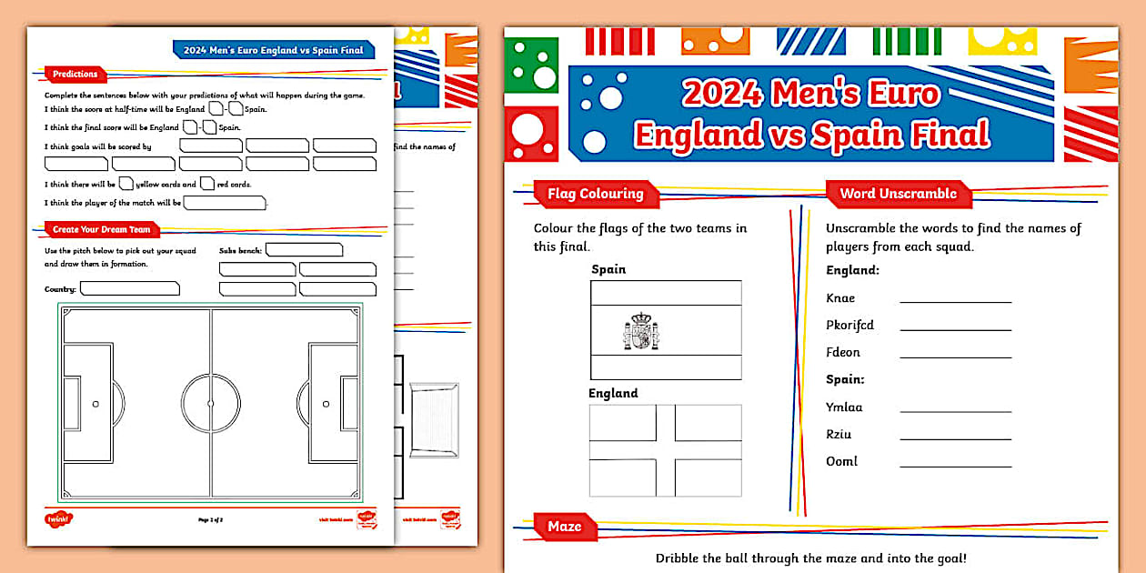 2024 Men's Euros England vs Spain Final Boredom Buster