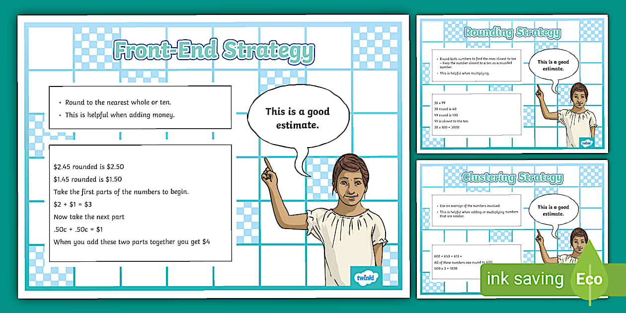 Maths Estimation Strategies Display Cards - Australian