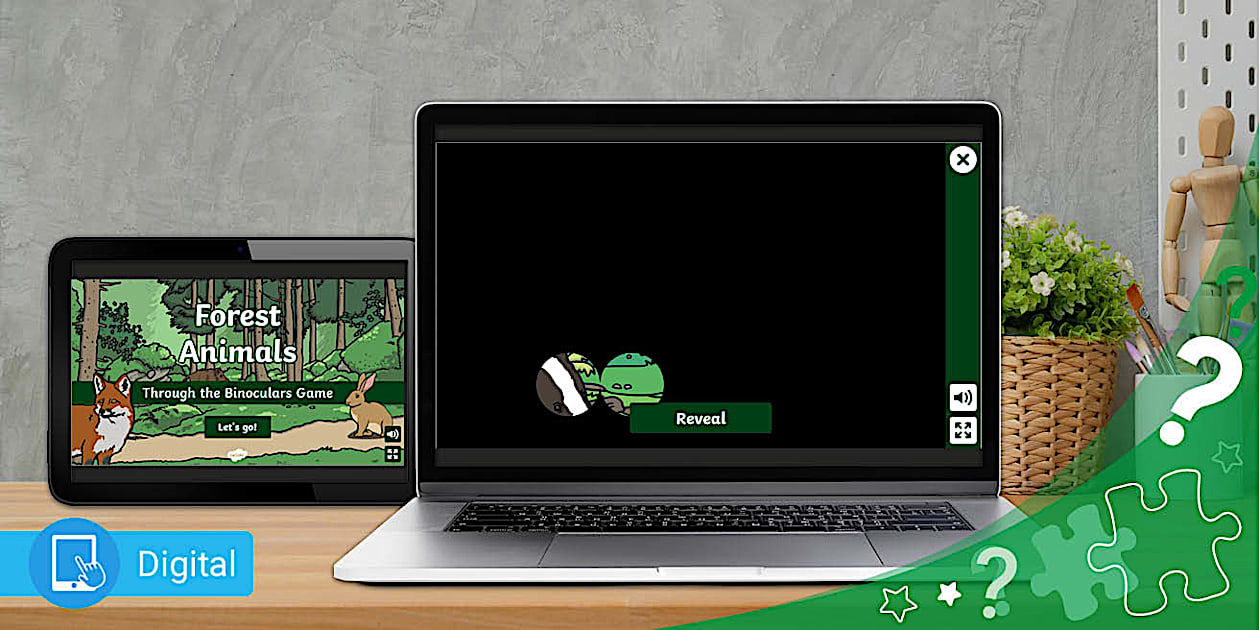 Forest Animals Interactive Through the Binoculars Game