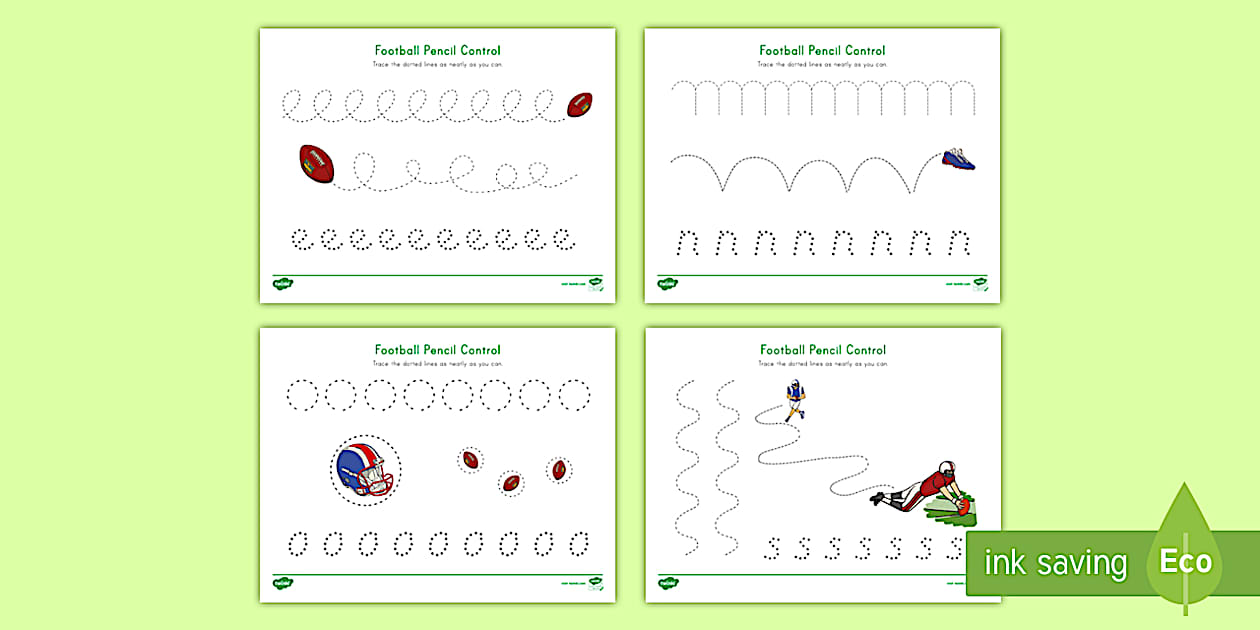 Football Pencil Control Worksheet / Worksheets - Twinkl