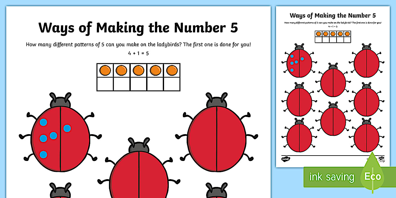 Ways of making 5 Worksheet / Worksheet (teacher made)