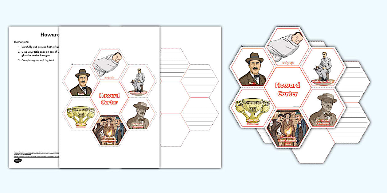 Howard Carter Hexagon Writing Template (teacher made)