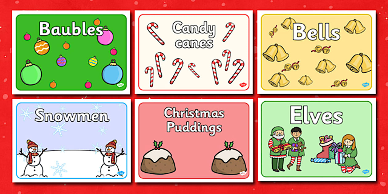 Christmas Group Signs Editable (teacher made) - Twinkl