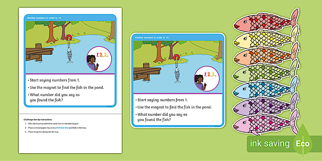 EYFS Maths Counting Challenge: Count and Fish (teacher made)