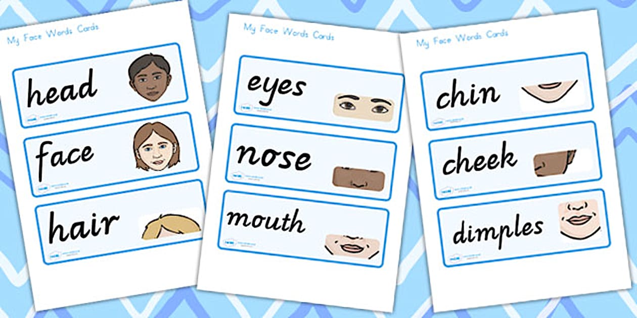 My Face Word Cards (teacher made) - Twinkl
