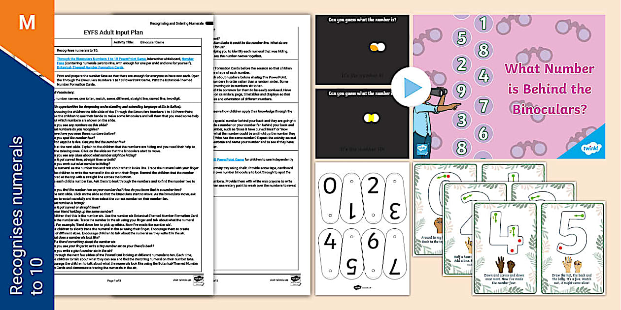 Kindergarten Maths Binocular Game Adult Input Plan and Resource Pack