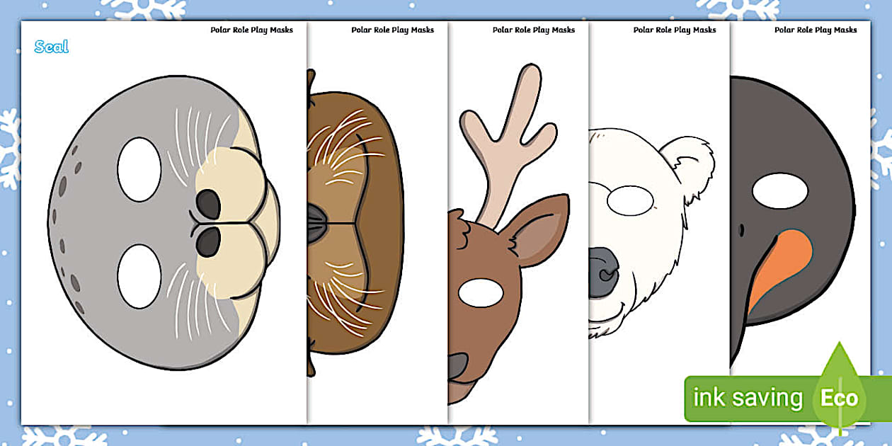 Polar Region Role Play Masks (teacher made) - Twinkl