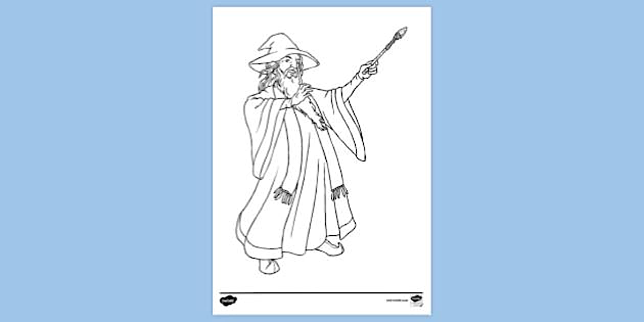 Wizard Colouring Sheet | Colouring Sheets - Twinkl