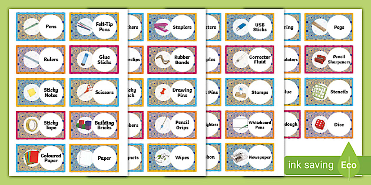 Spanish Talavera Tote Tray Labels - Twinkl