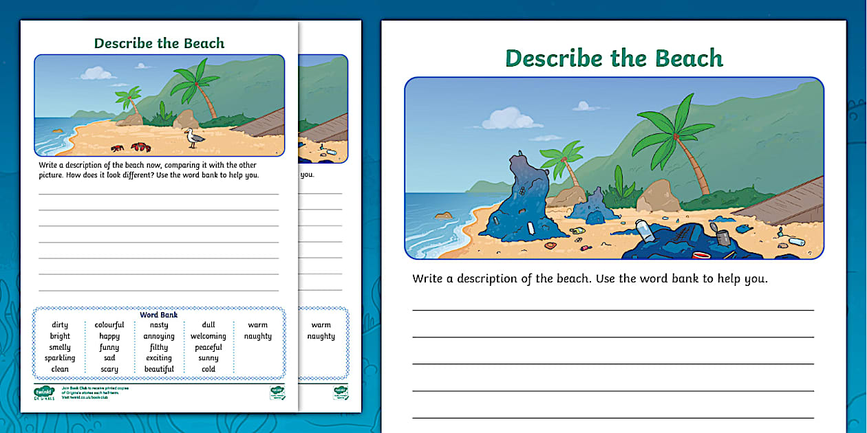 Describe the Beach Activity (teacher made) - Twinkl