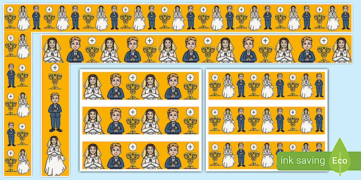 First Holy Communion Display Borders (teacher made) - Twinkl