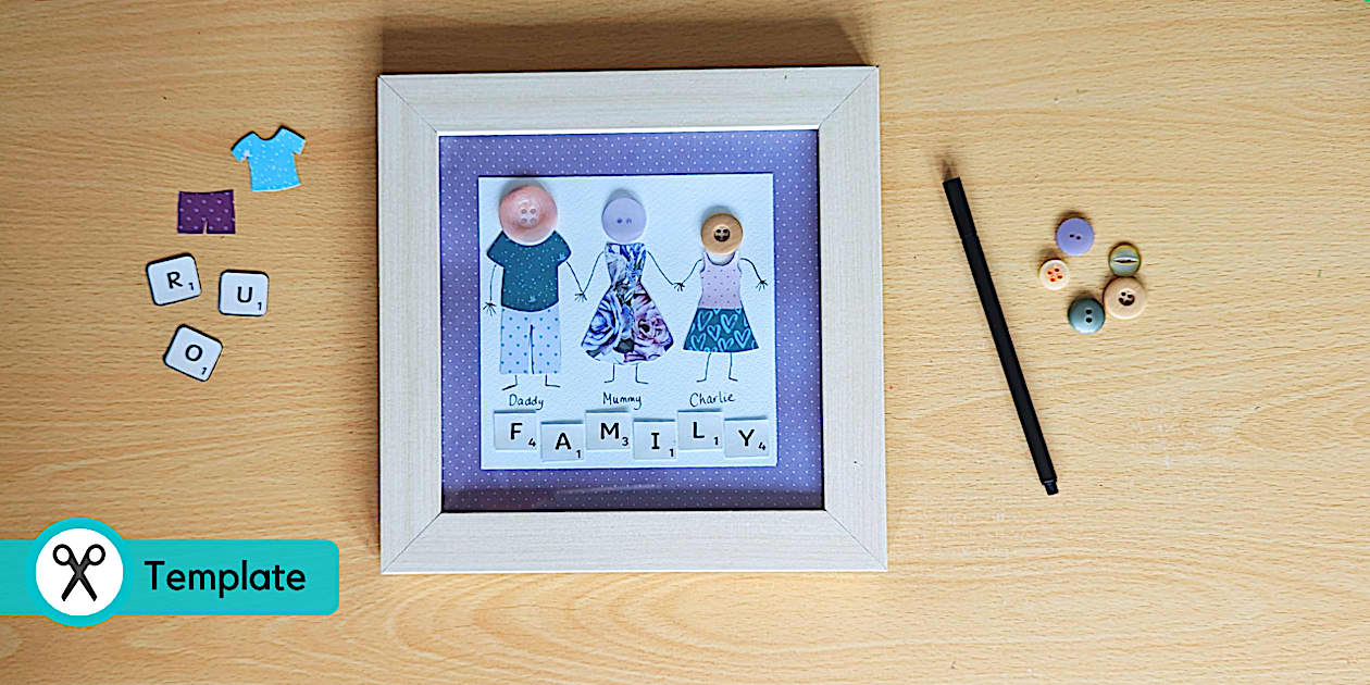 Family Portrait | Button Crafts (teacher made) - Twinkl