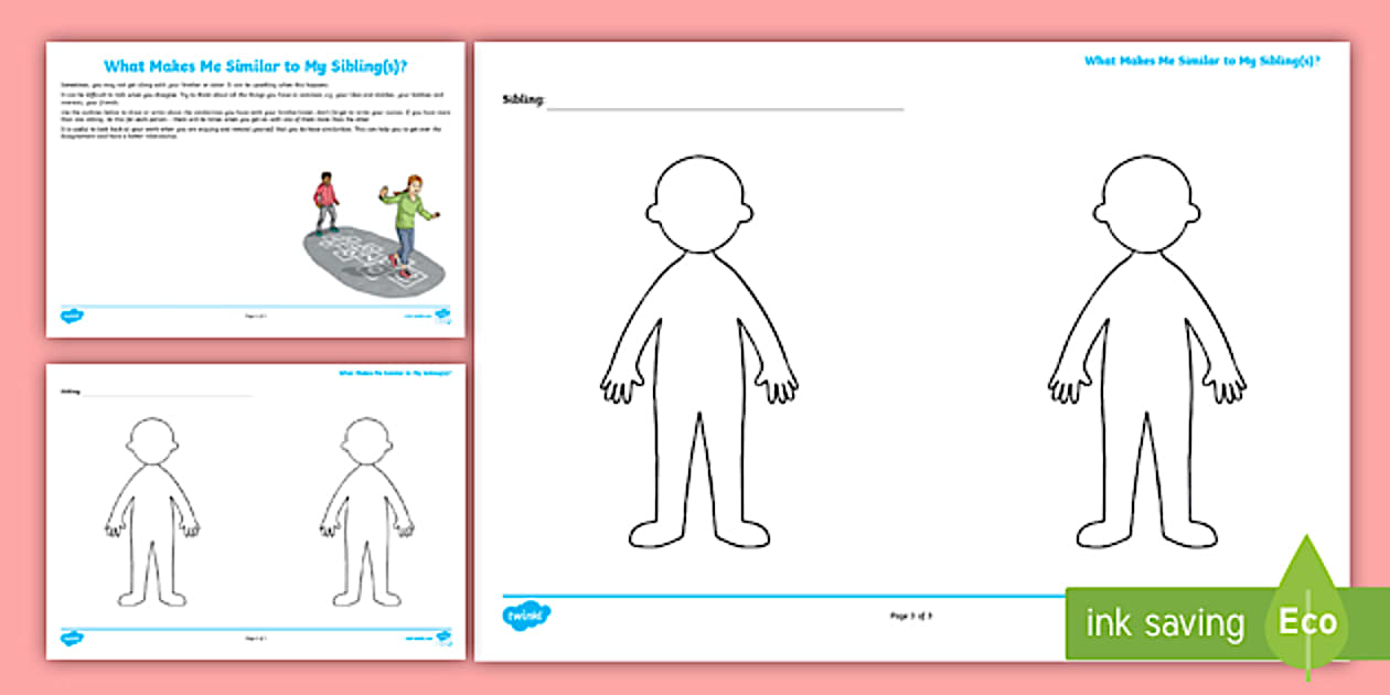 What Makes Me Similar to My Sibling? Worksheet - Twinkl