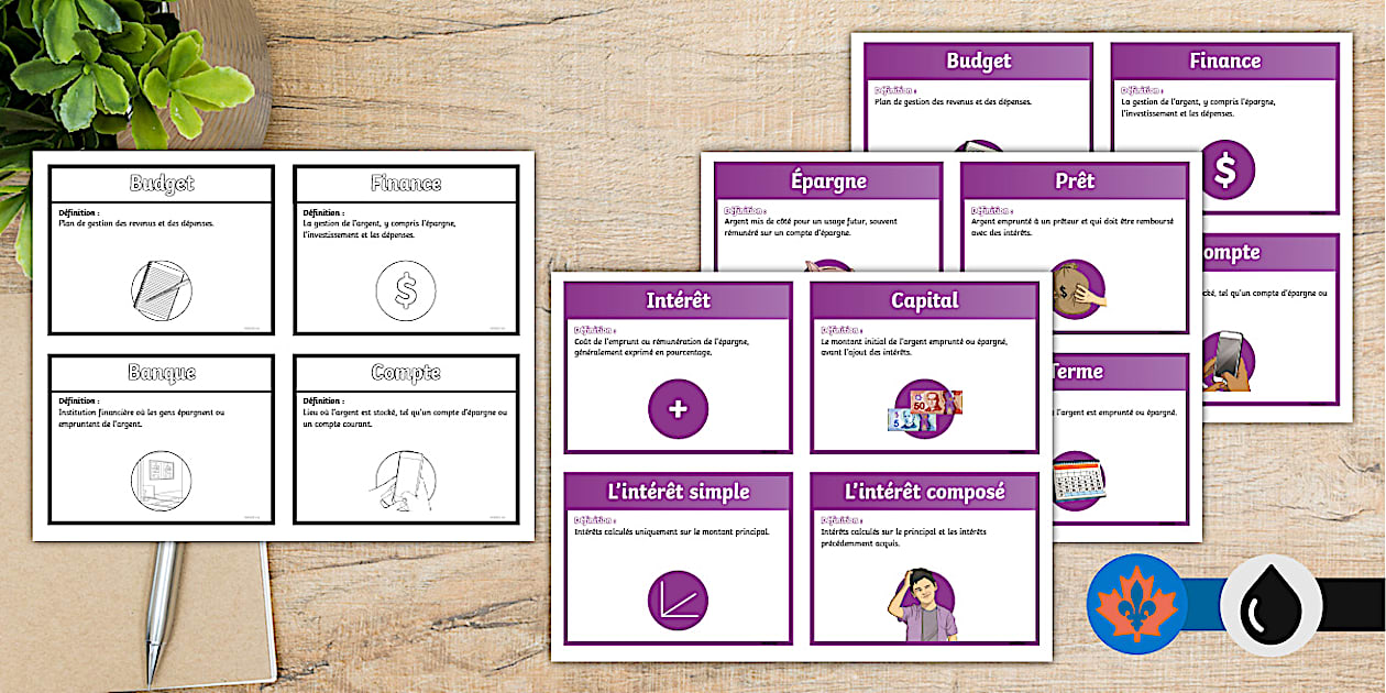 Financial Literacy FlashCards French (Teacher-Made) - Twinkl