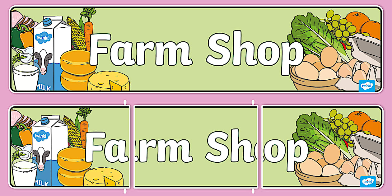 Cursive Farm Shop Role Play Display Banner Alt - Twinkl