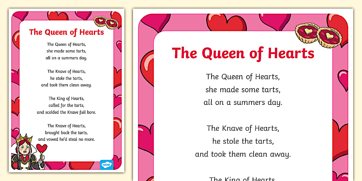 The Queen of Hearts Nursery Rhyme Poster - Twinkl