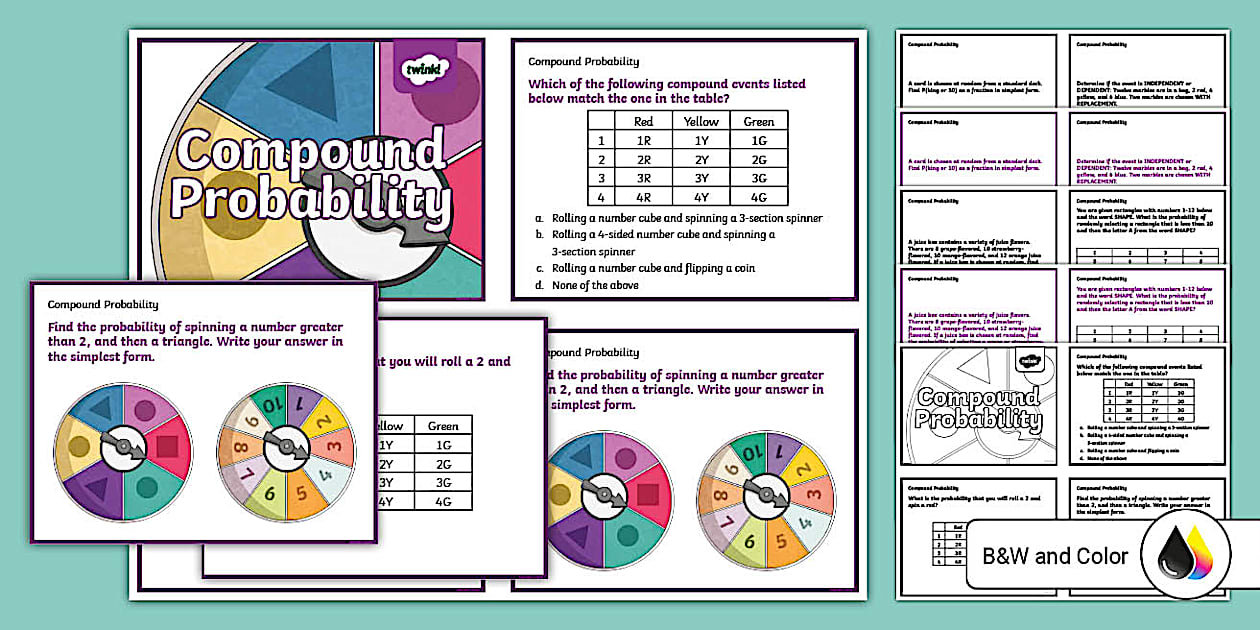 Seventh Grade Compound Probability Task Cards (teacher made)