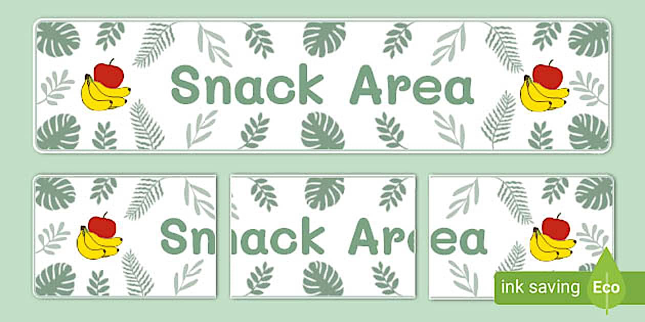 Botanical-Themed Snack Area Display Banner - Twinkl