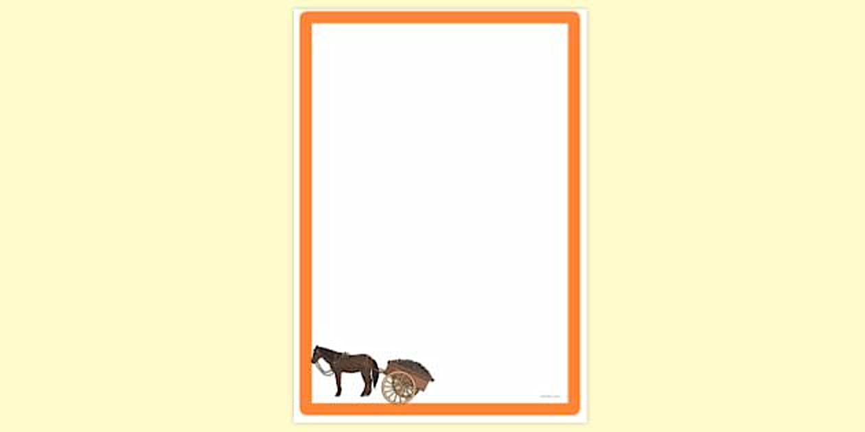 Horse Drawn Coal Mine Cart Page Border | Twinkl - Twinkl