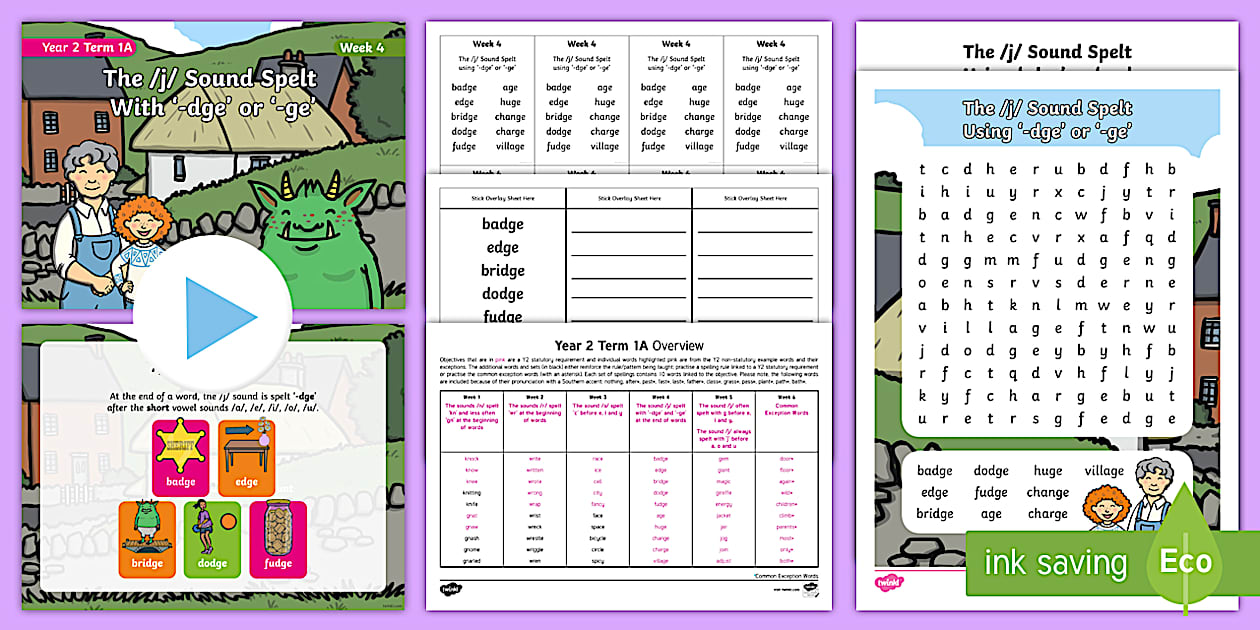 Year 2 Term 1A Week 4 Spelling Pack (teacher made) - Twinkl