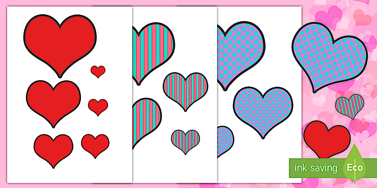 Valentine's Day Hearts Size Ordering (teacher made) - Twinkl