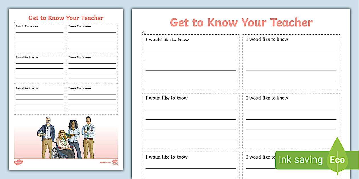 Get to Know Your Teacher Question Templates (teacher made)