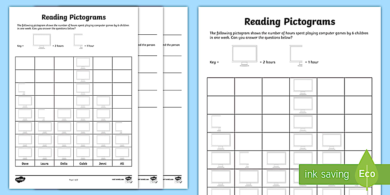 Editable Reading Pictograms Worksheet (teacher made)