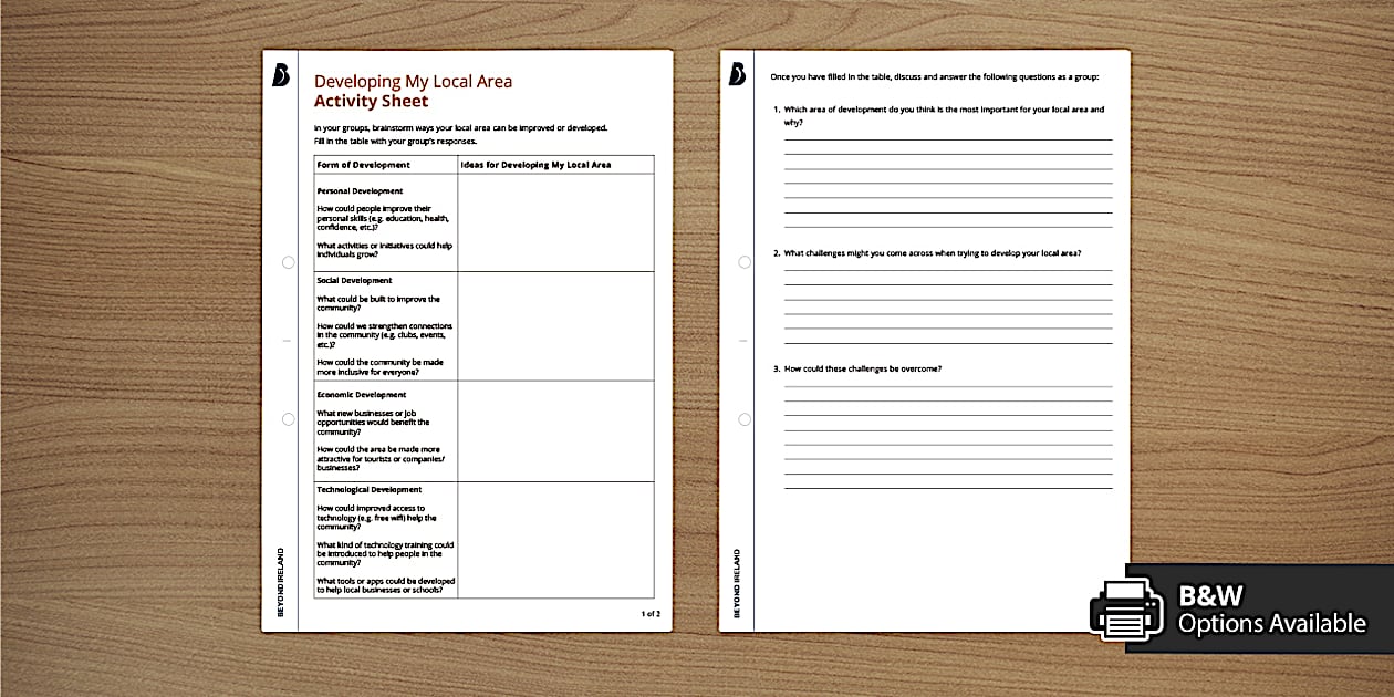 Developing My Local Area Activity (teacher made) - Twinkl
