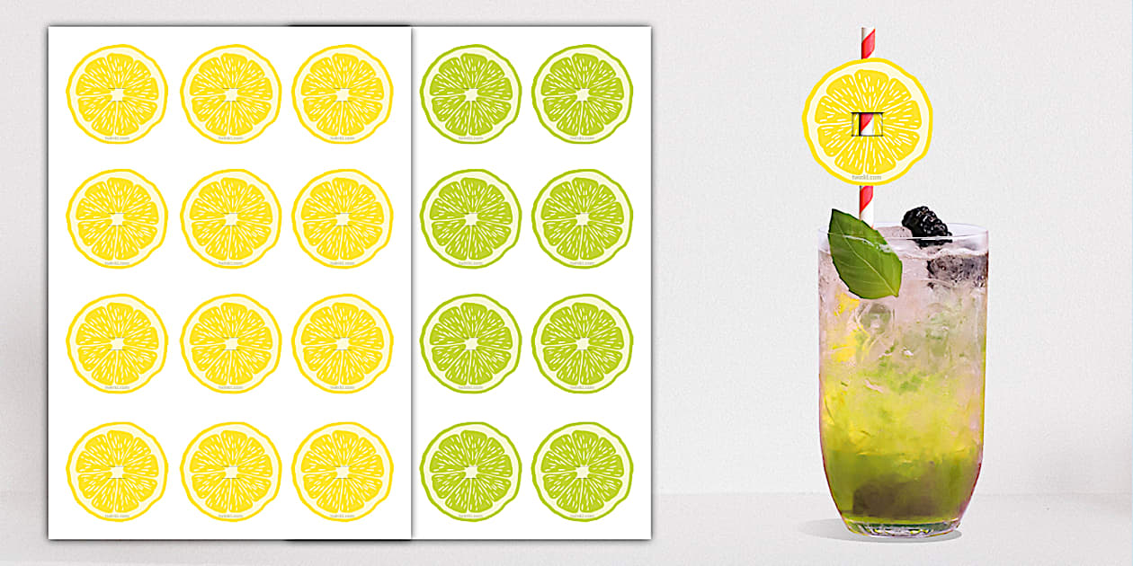Lemon Straw Decorations | Twinkl Party (teacher made)