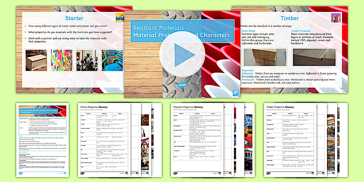 GCSE Resistant Materials 15-Minute Revision Activities Lesson Pack ...