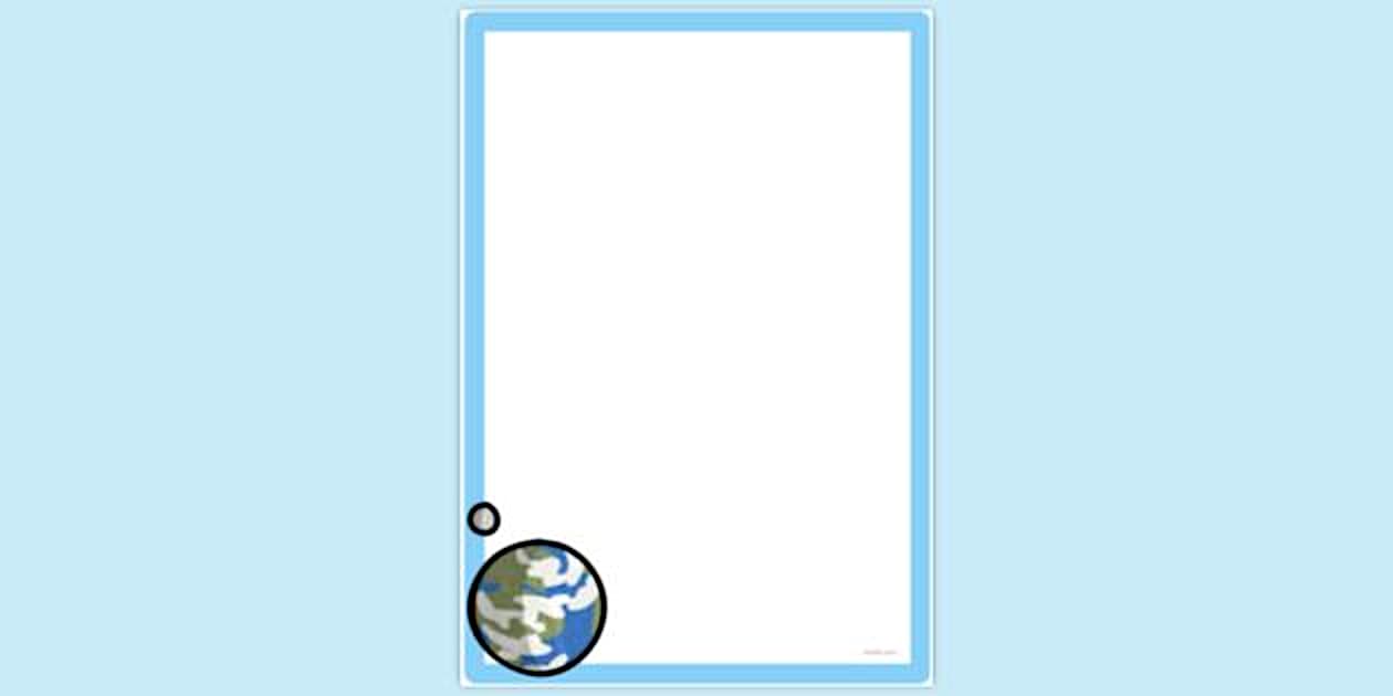 Simple Blank Earth & Moon Page Border | Twinkl - Twinkl