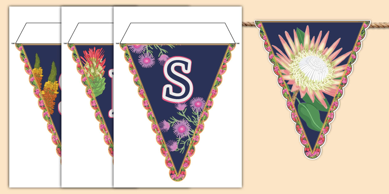 Fynbos-Themed Spring Display Bunting (Teacher-Made) - Twinkl