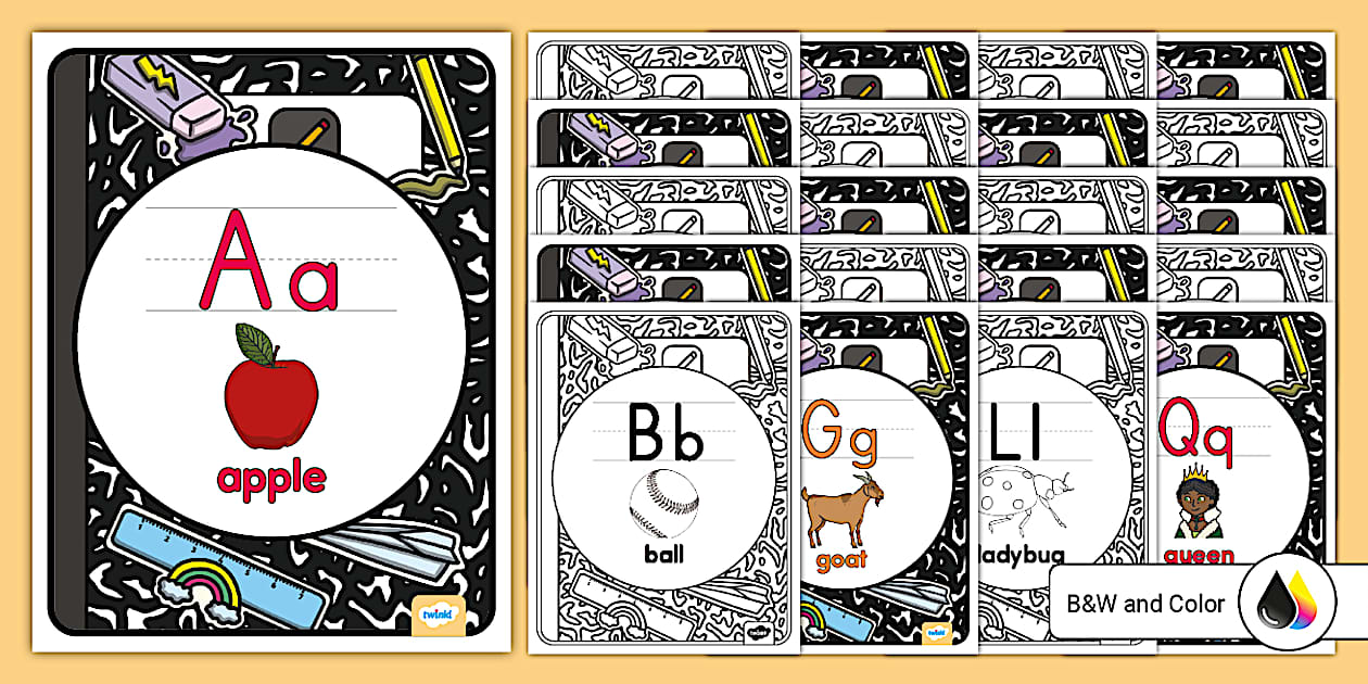 Notebook Theme Alphabet Posters (teacher made) - Twinkl