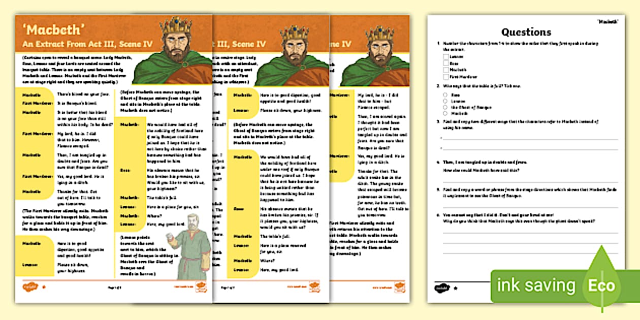 Macbeth Reading Comprehension Questions and Answers - Twinkl