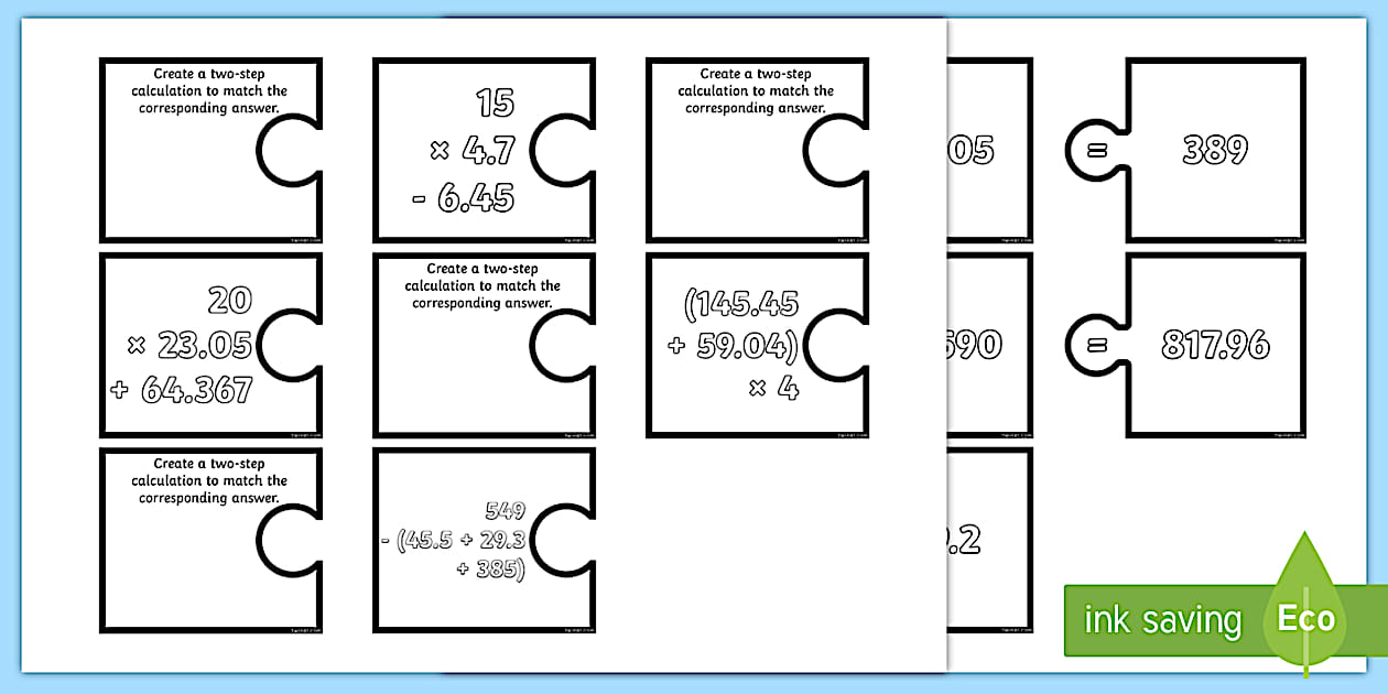 Mental Calculation Order of Operations Worksheet - Twinkl