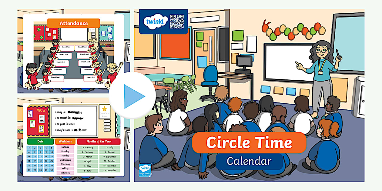 Circle Time -Calendar Powerpoint (teacher made) - Twinkl