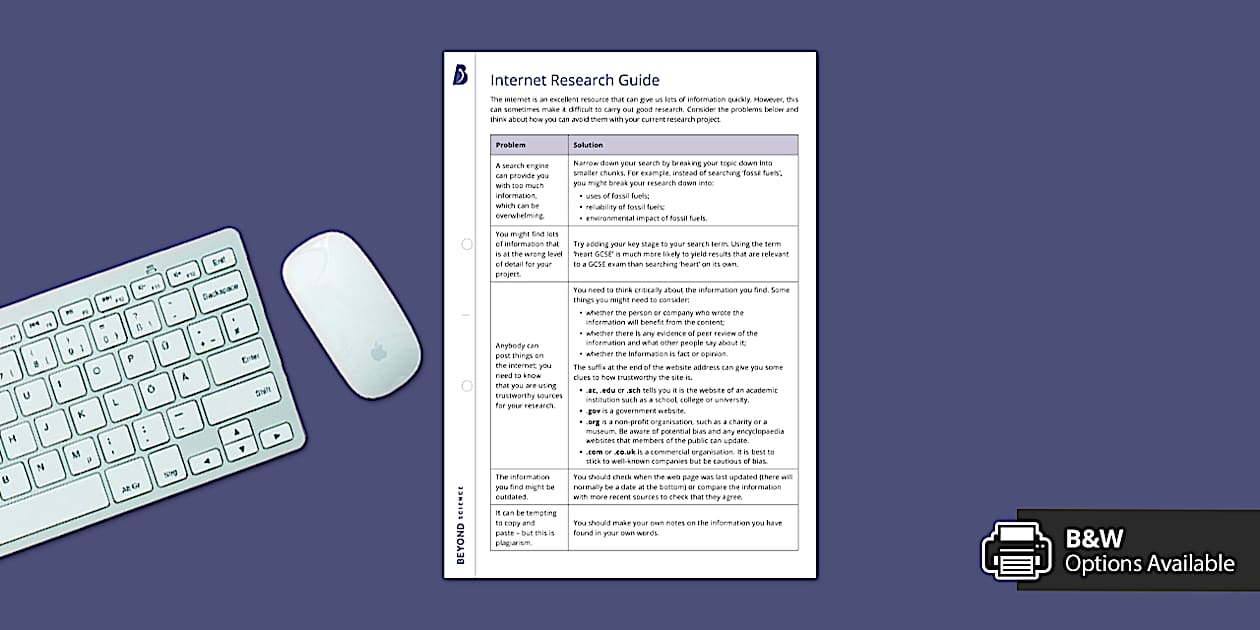 Internet Research Guide | Science | Beyond Secondary