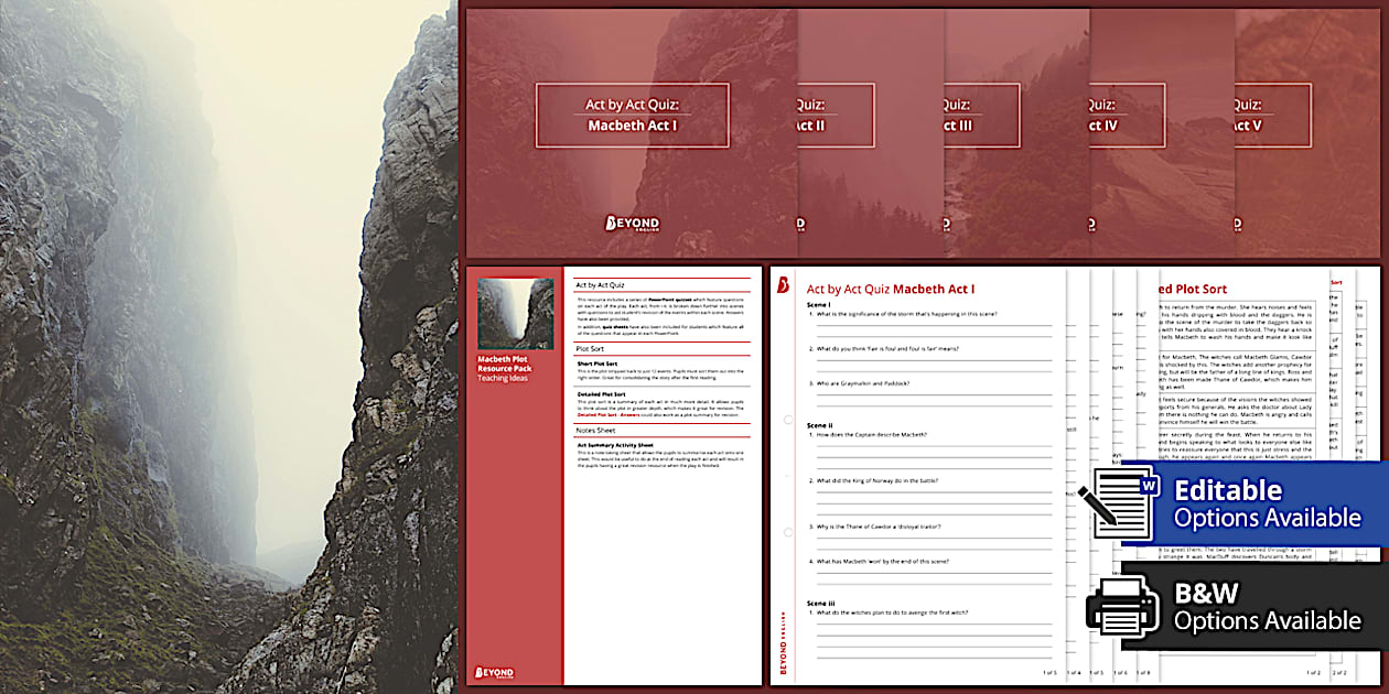 Macbeth Plot Resource Pack | GCSE English | Beyond English