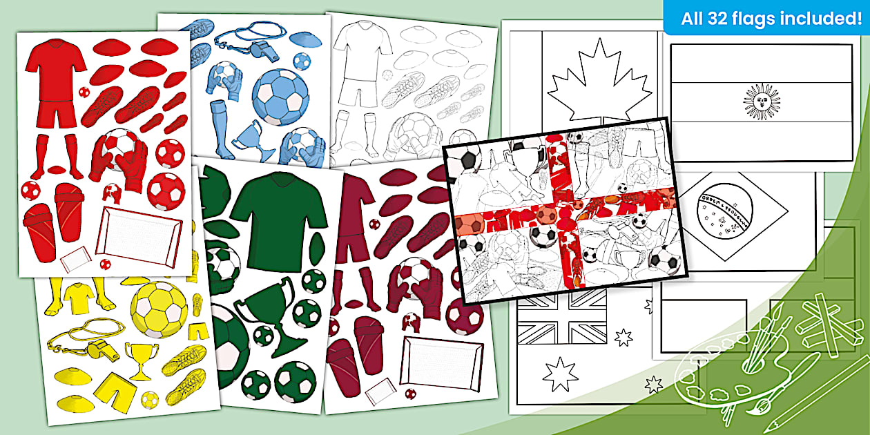 2023 Women's World Cup Competing Nations Flags Collage Craft