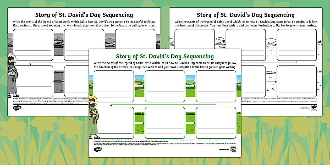 Story of St. David's Day Sequencing Mind Map - Twinkl