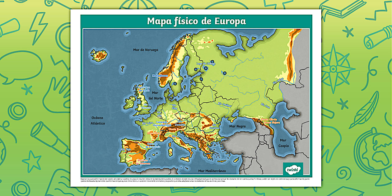 Mapa físico de Europa