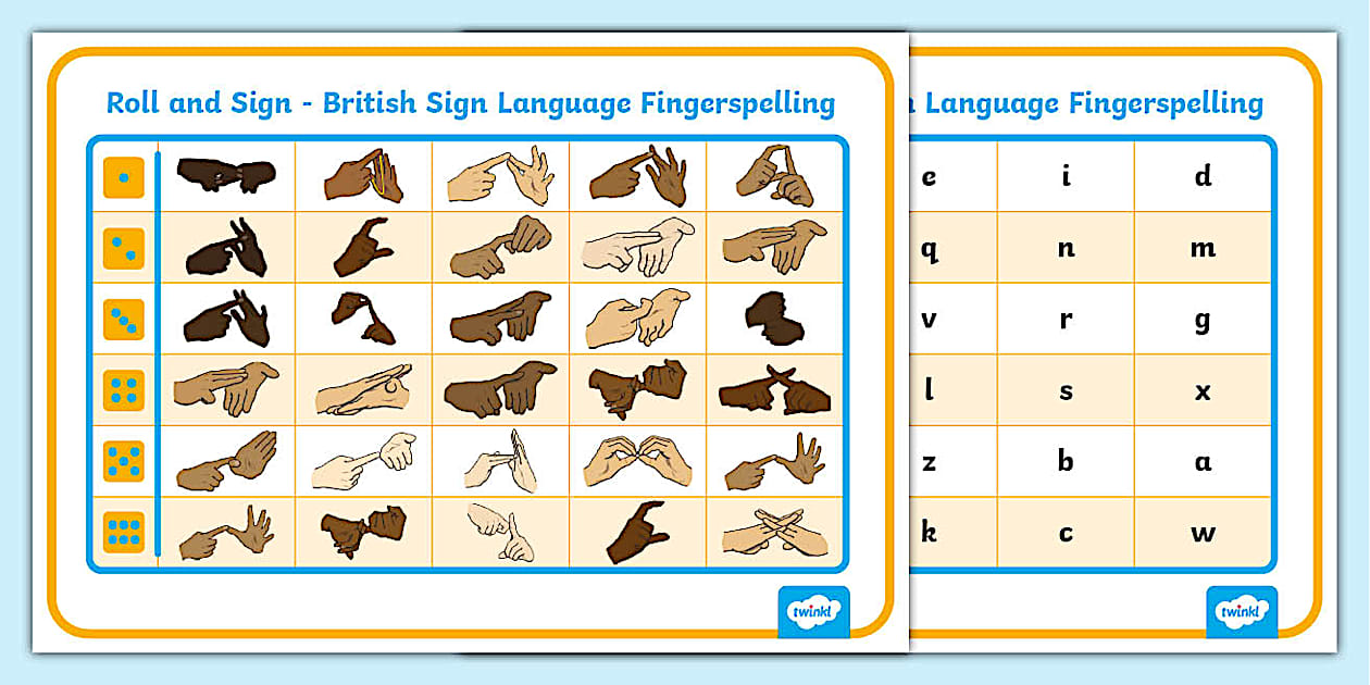 Roll and Sign British Sign Language Fingerspelling - Twinkl