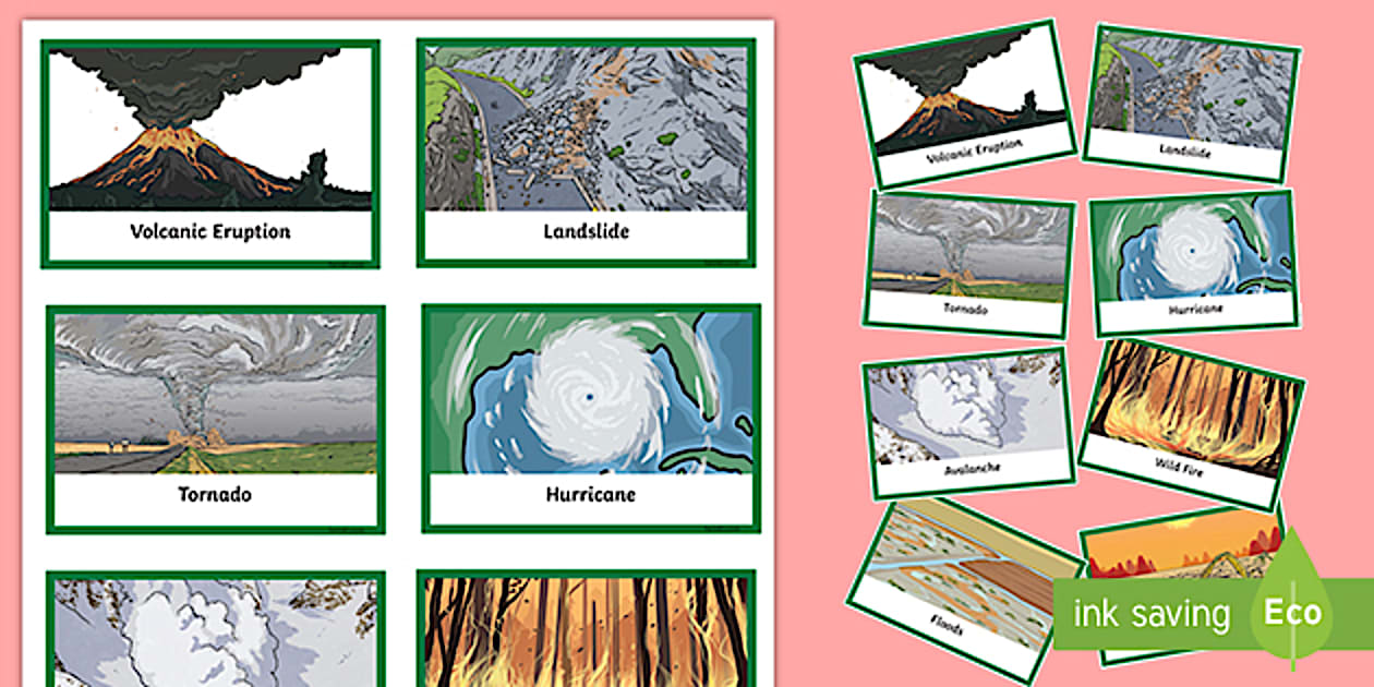 Editable Natural Disasters Cards (teacher made) - Twinkl