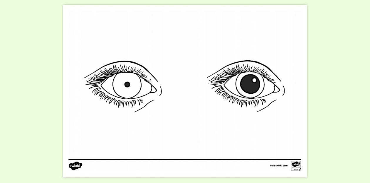 Two Eyes Different Sized Pupils Colouring | Colouring Sheets
