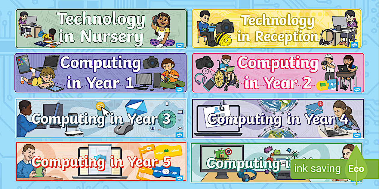 Whole School Computing Banners Pack - Twinkl - KS1/KS2
