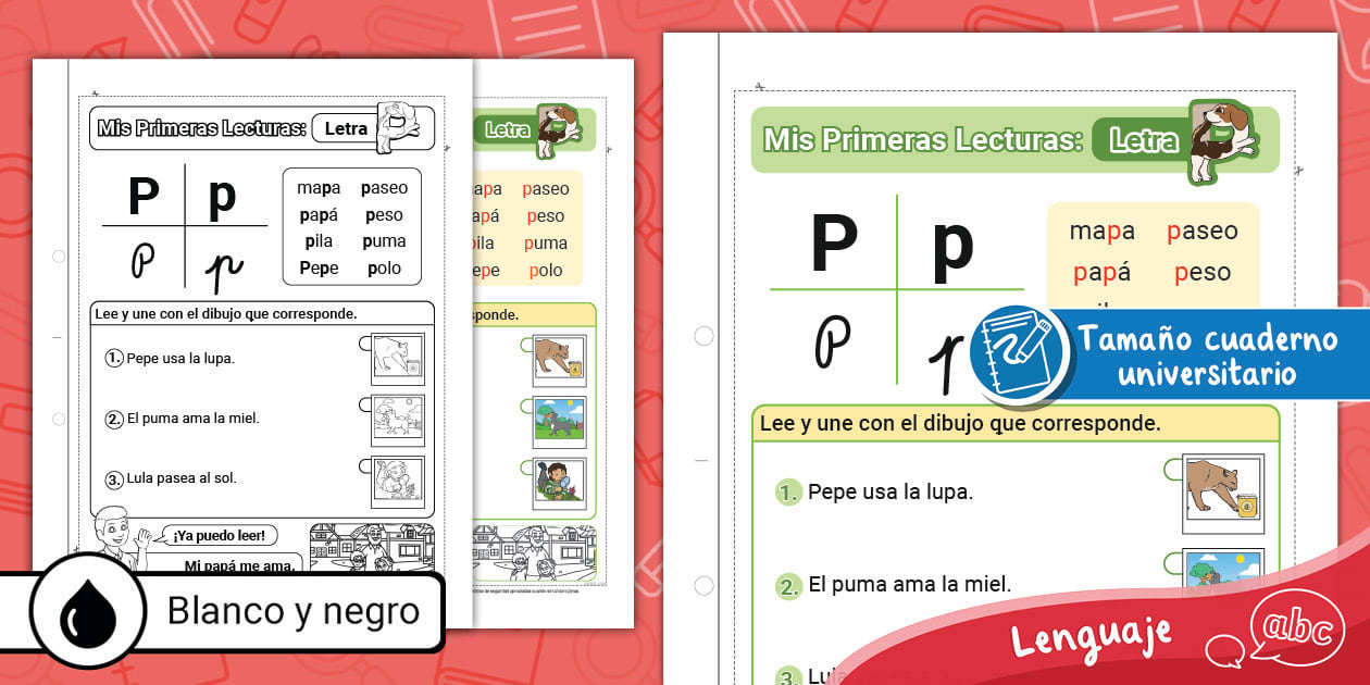 Letra P | lecturas sencillas | Enseñar a leer - Twinkl