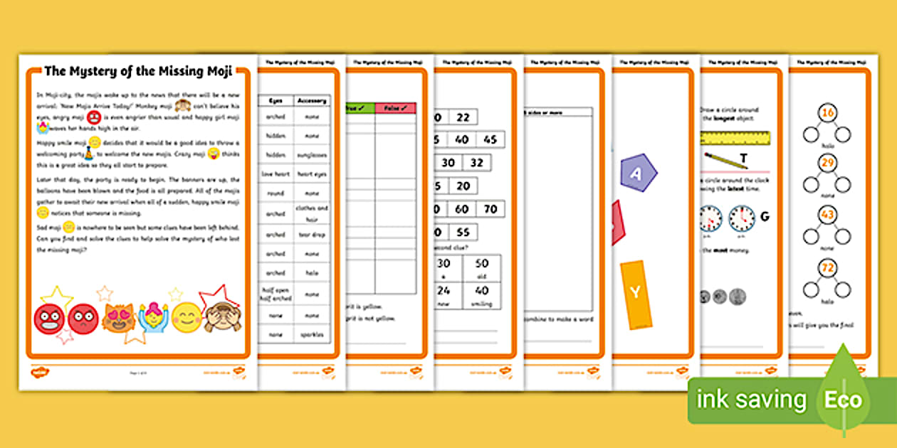 Missing Moji Mystery Maths Game (teacher made) - Twinkl