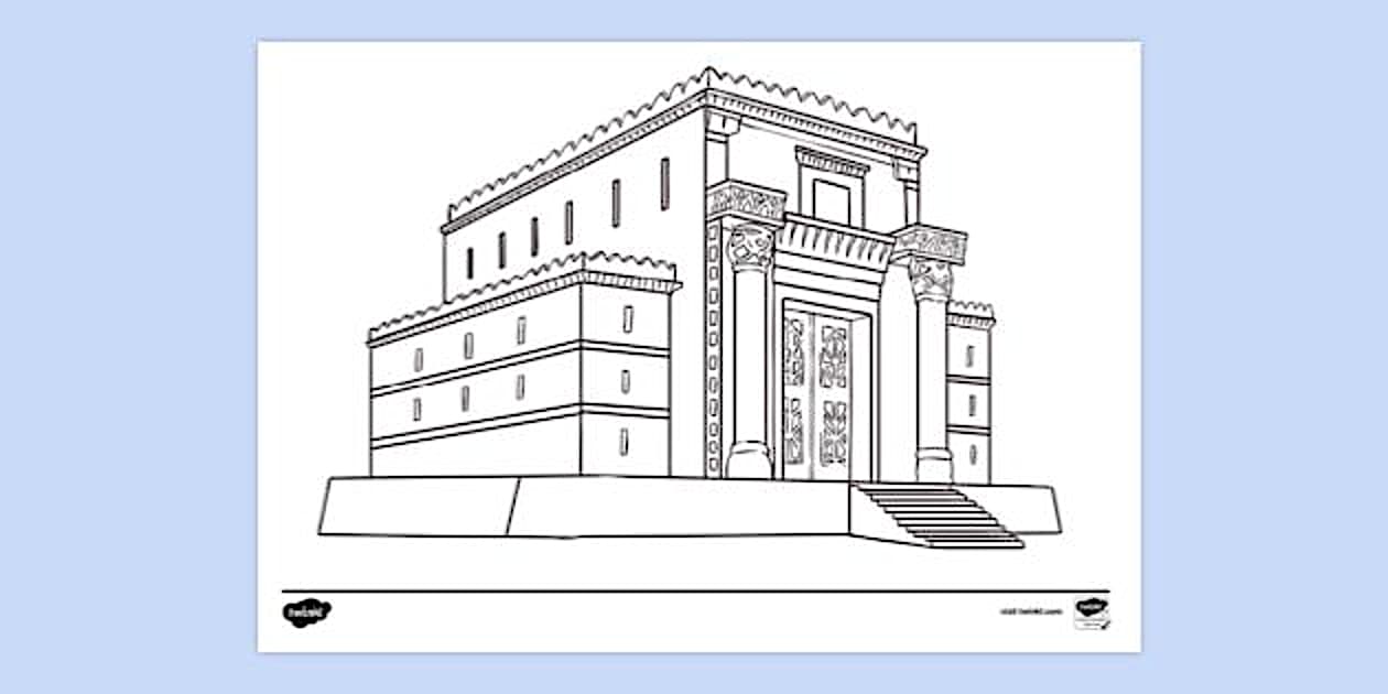 Temple of Solomon Colouring | Colouring Sheets - Twinkl
