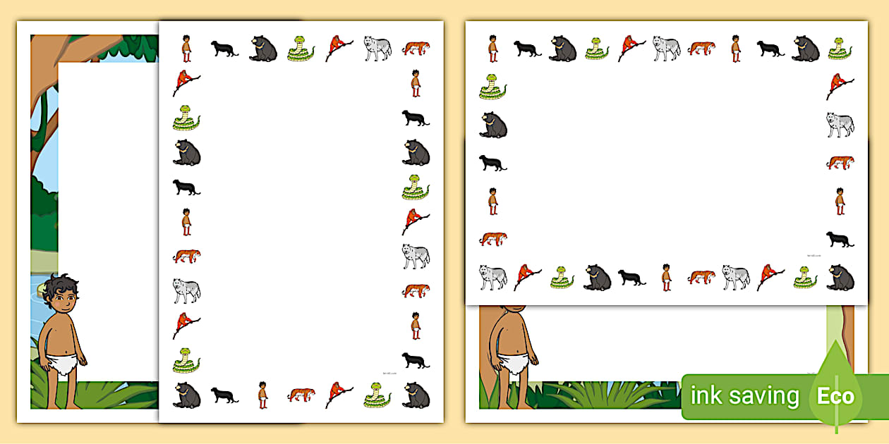 Editable The Jungle Book Page Borders (teacher made)